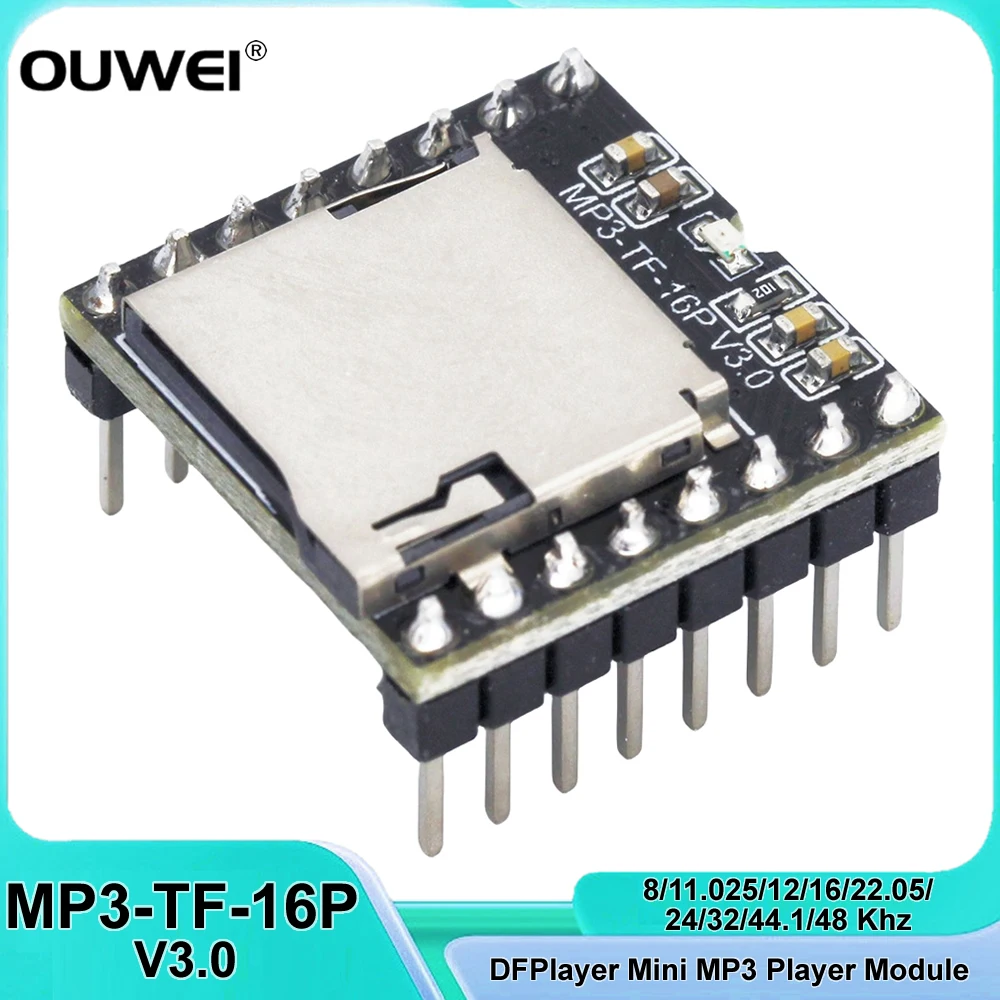 DFPlayer-Mini-MP3-TF-16P-V3-0-modulo-lettore-MP3-TF-Card-U-Disk-Mini ...