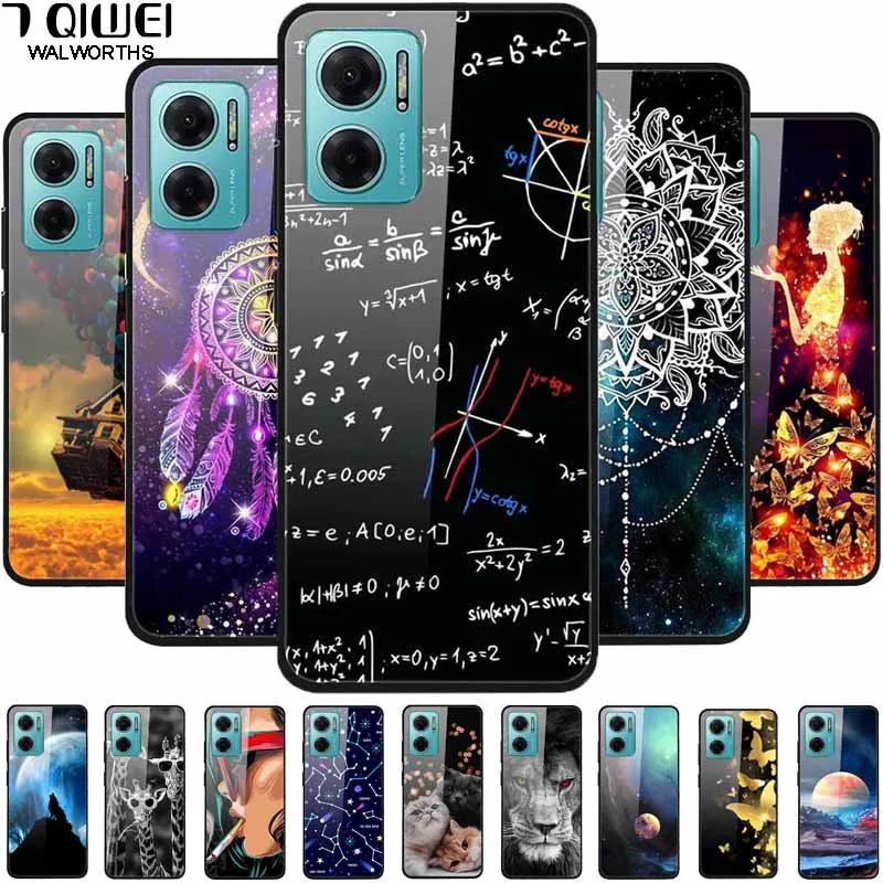 Funda para Xiaomi Redmi 10 5G, carcasa de vidrio templado con paisaje ...