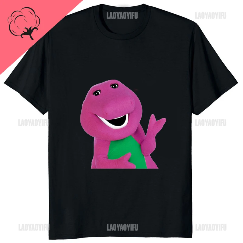 Barney-and-Friends-Vintage-Cartoon-Printed-Graphic-T-shirt-Cotton-Hip ...