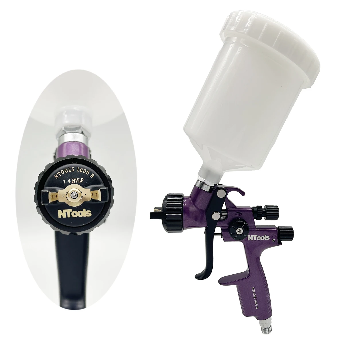 Air Spray Gun with 1.3 Or 1.4mm Nozzle 600cc Plastic Cup Paint Spray ...