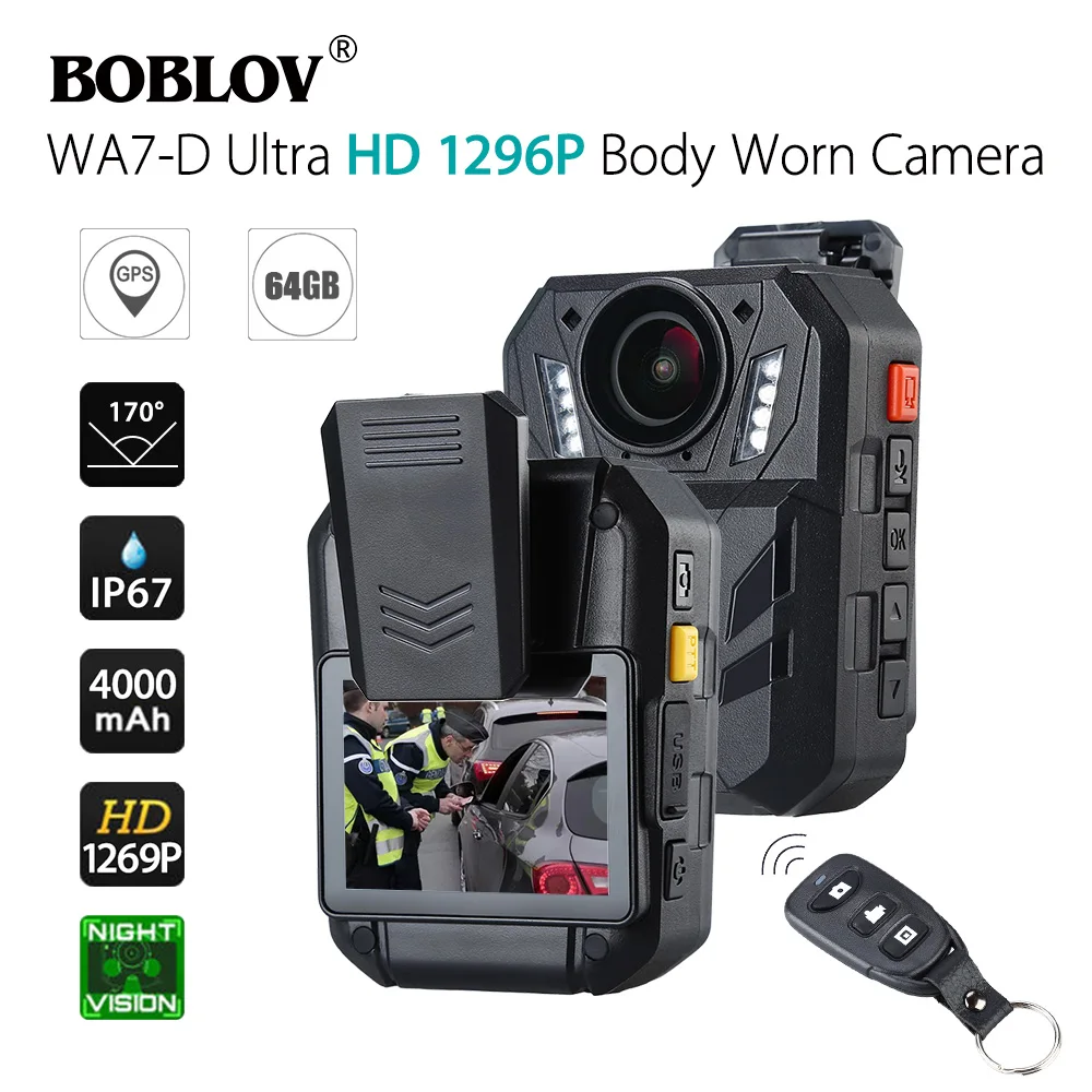 BOBLOV-WA7-D-Mini-Camara-Policial-64G-Video-Recorder-Body-Camera ...