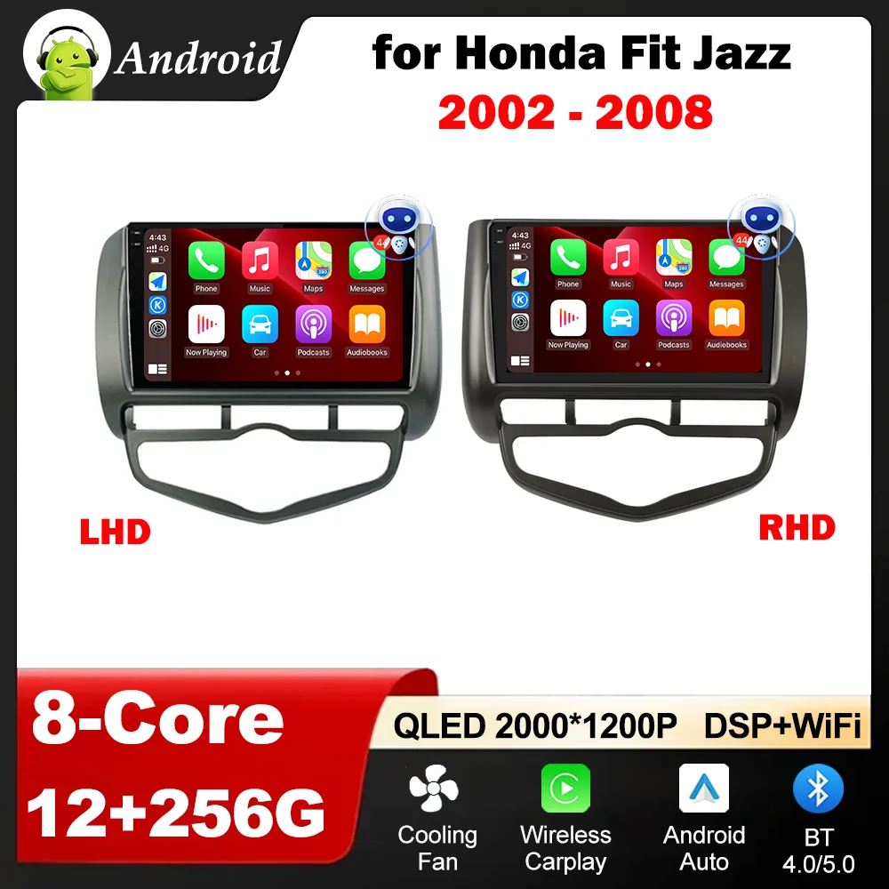 for Honda Fit Jazz 2002 - 2008 LDH RDH Car Radio Audio Mulltmedia ...