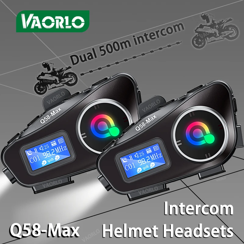 Q58-Max-Motorcycle-Helmet-Headset-Bluetooth5-3-IP65-Waterproof-Multi-Scene-Mixed-500M-Intercom ...