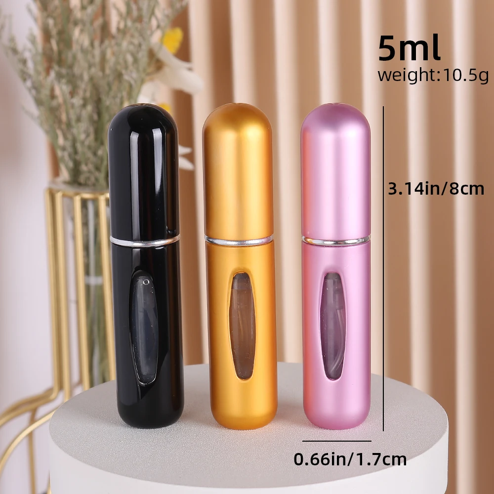 Hot sale 3/piece 5ml fashion mini perfume bottle aluminum lightweight ...