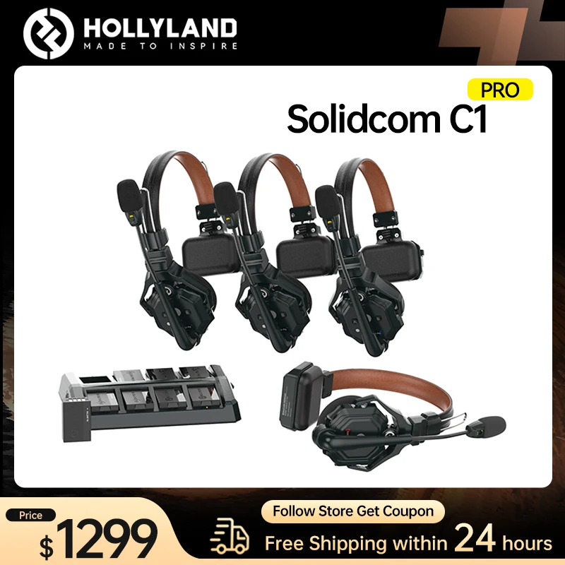 Hollyland Solidcom C1 Pro Wireless Intercom Headset System Enc Noise ...