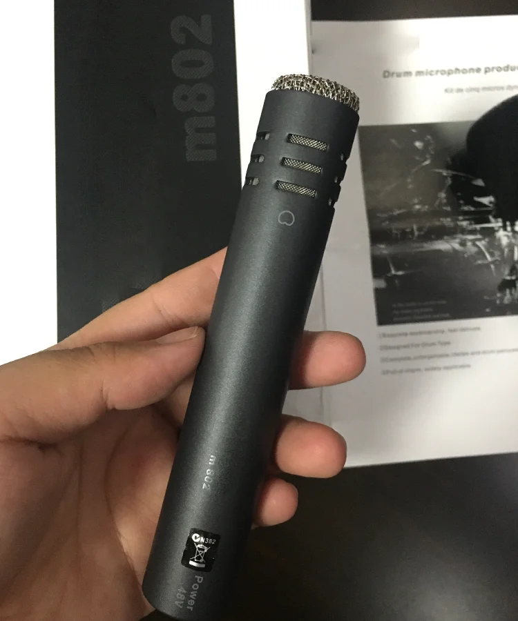 M802-doré-Microphone filaire professionnel portable, condensateur statique, pour karaoké, chant ...