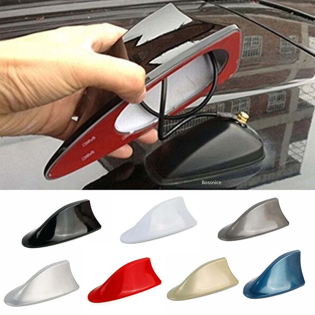 Universal Car Roof Shark Fin Decorative Aerial Antenna Cover Sticker ...