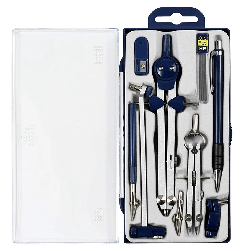 9Pc Geometry Set : Drawing Tool And Architecture Drafting Kits ...