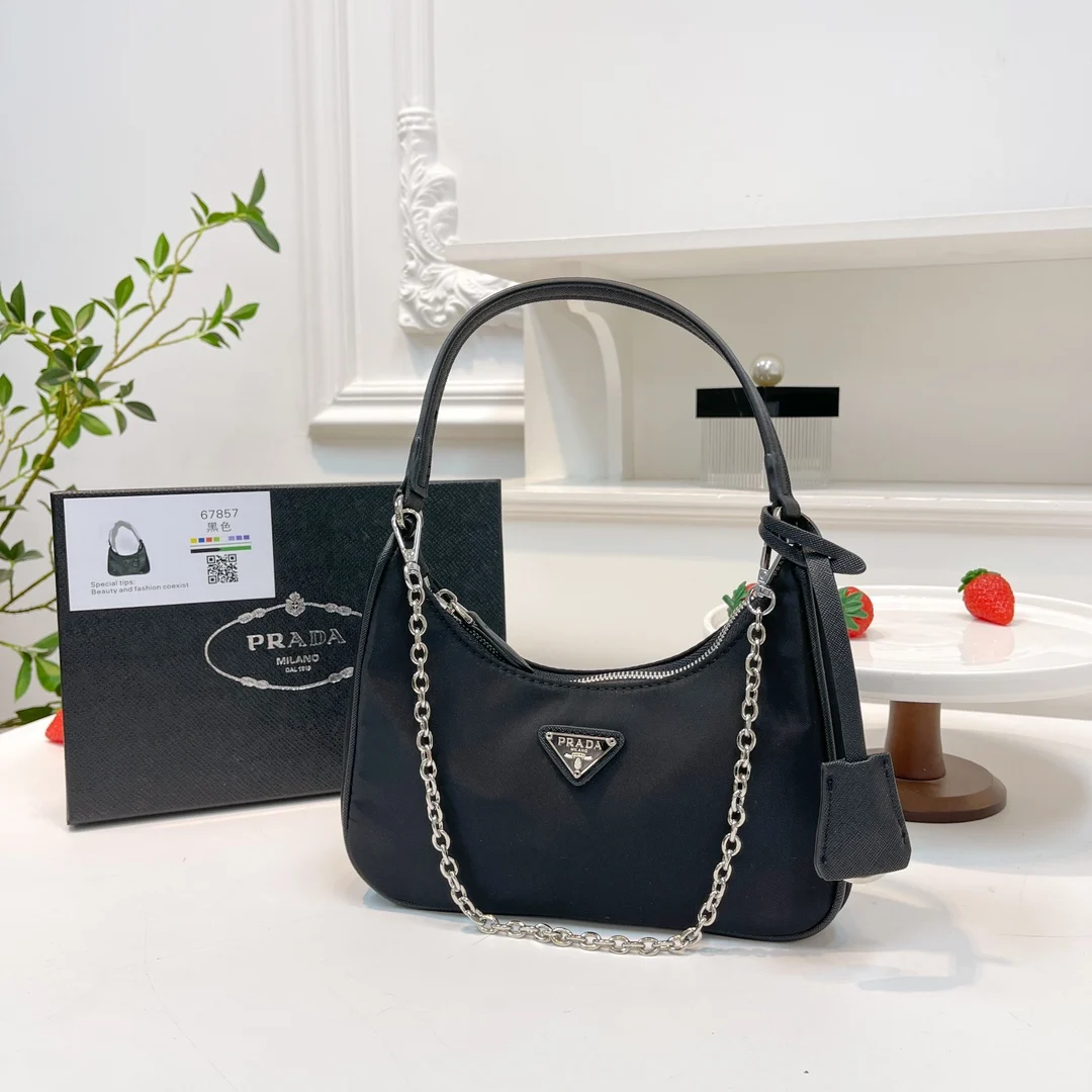 Women's Prada copy 1:1 style handbag, trendy over-the-shoulder bag ...