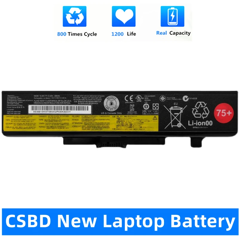 CSBD New 75+ Y480 Y485p Battery for Lenovo ThinkPad Edge E430 E440 E431 E435 E530 E531 E535 E540 ...