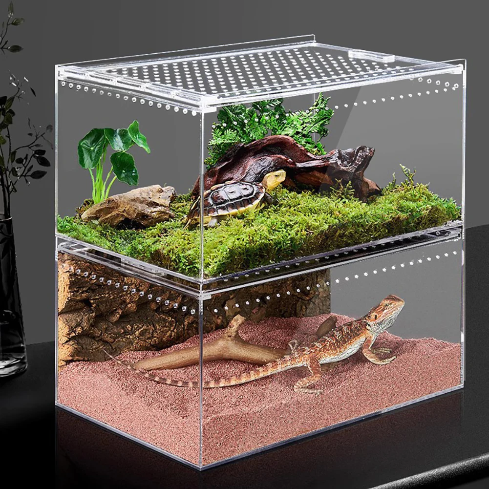 Acrylic-Reptile-Breeding-Box-Spider-Lizard-Amphibian-Terrarium-Pet ...