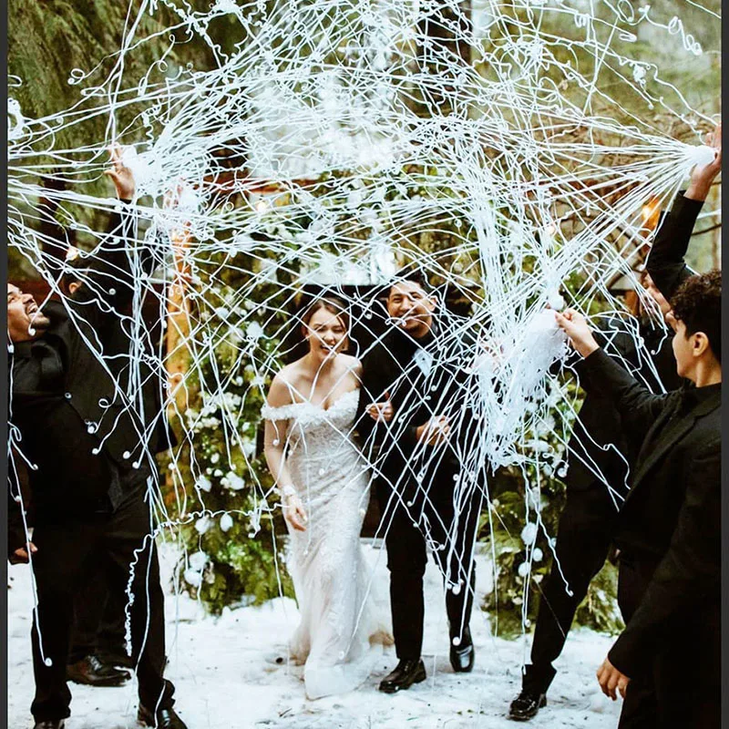 Poppers de Streamers blancos para cumpleaños, suministros de fiesta de ...