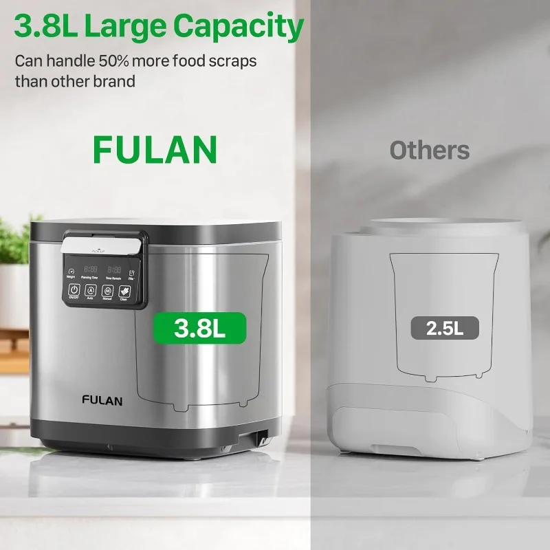 Odorless Kitchen Composter - Portable 3.8L Smart Composter