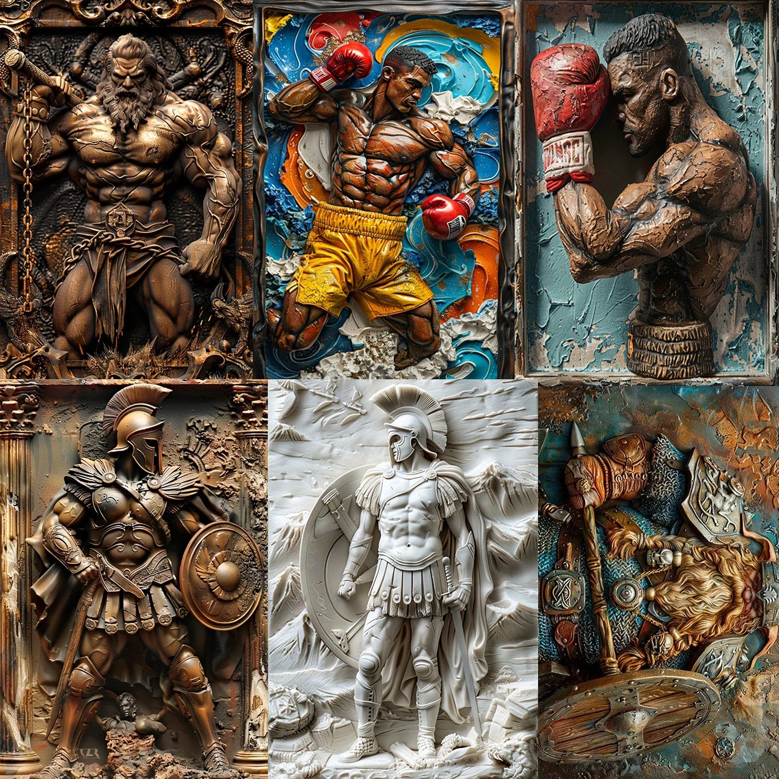 1Pc Vintage Metal Strong Man Wall Art Plaque Sign Perfect for Cafe Man ...