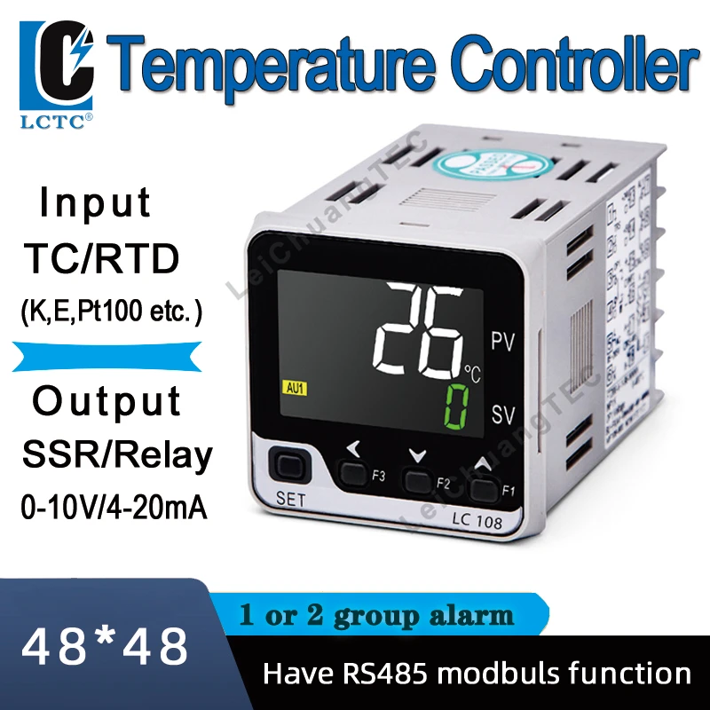 TC/RTD K E J PT100 Multi Input LCD ดิจิตอลอัจฉริยะ Pid อุณหภูมิ48X48มม.,SSR/รีเลย์/4 20mA/0 10V ...