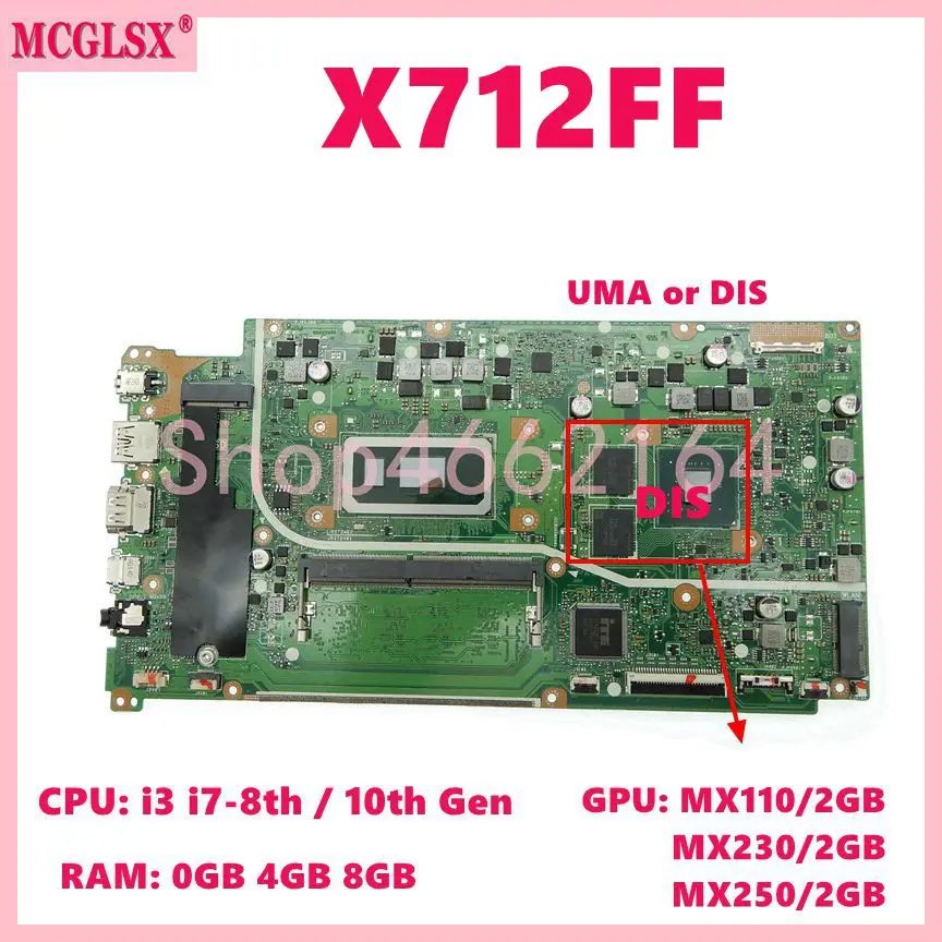 X712F-with-i3-i5-i7-CPU-0G-4G-8G-RAM-UMA-DIS-17inch-Mainboard-X712FA ...