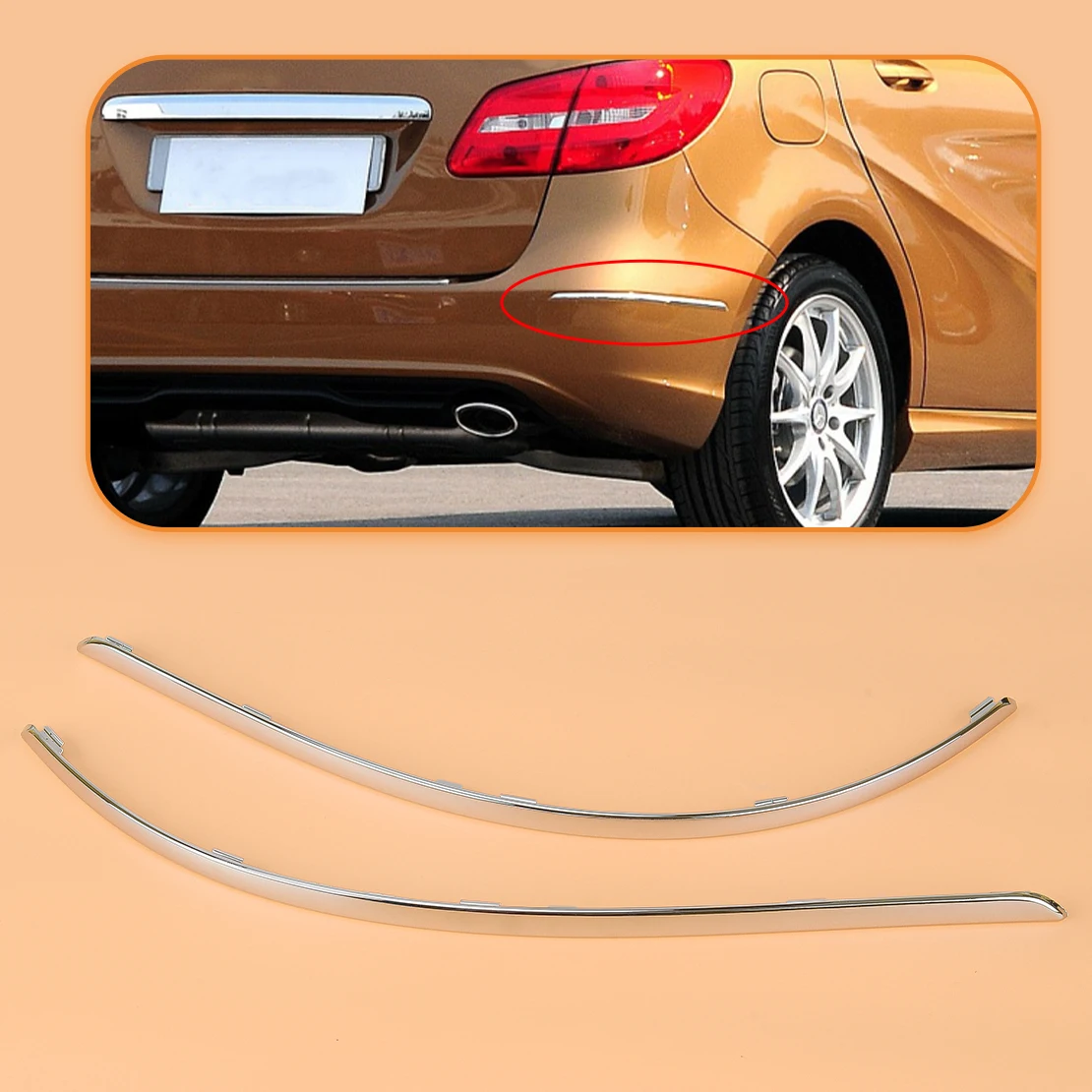 Rear-Left-Right-Side-Chrome-Bumper-Moulding-Strip-Trim-ABS-2468850921 ...