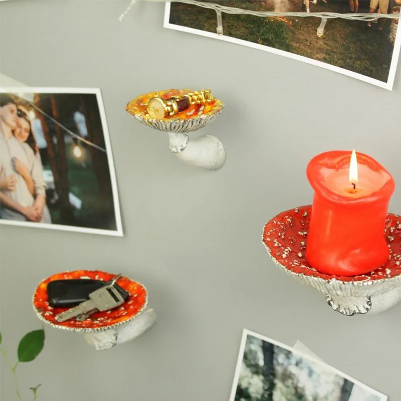 HULIANFU Mushroom Hanging Shelf Whimsical Floating Shelf Wall Mounted ...