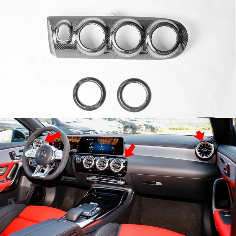 Carbon Fiber Air Conditioning Outlet Panel Center Console For Benz CLA ...