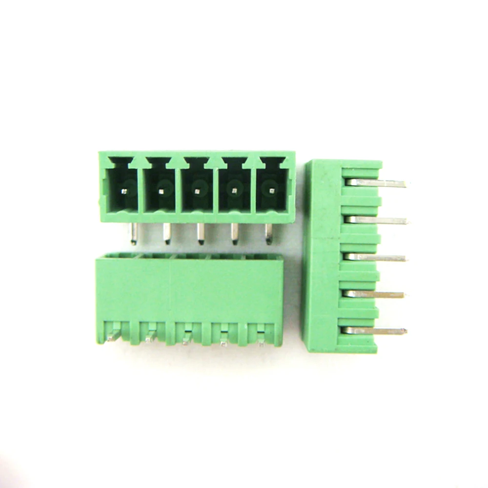 Free Shipping (100pcs/Lot) 15EDGK-3.81-5P + 15EDGRC-3.81-5P Bend Pin Screw Terminal Block ...