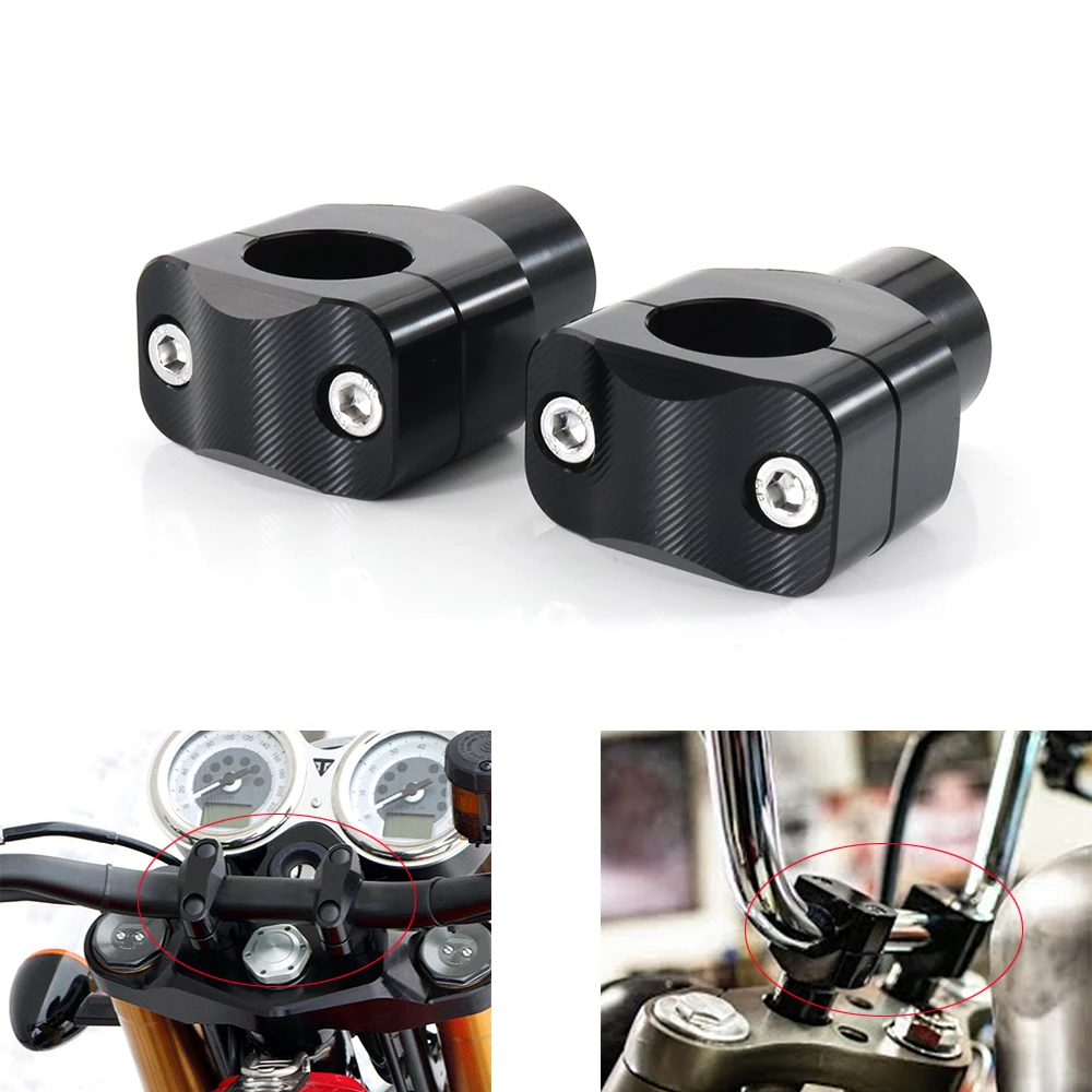 Motorcycle-CNC-Handle-Bar-Riser-Handlebar-Risers-25-4mm-Aftermarket-Fit ...