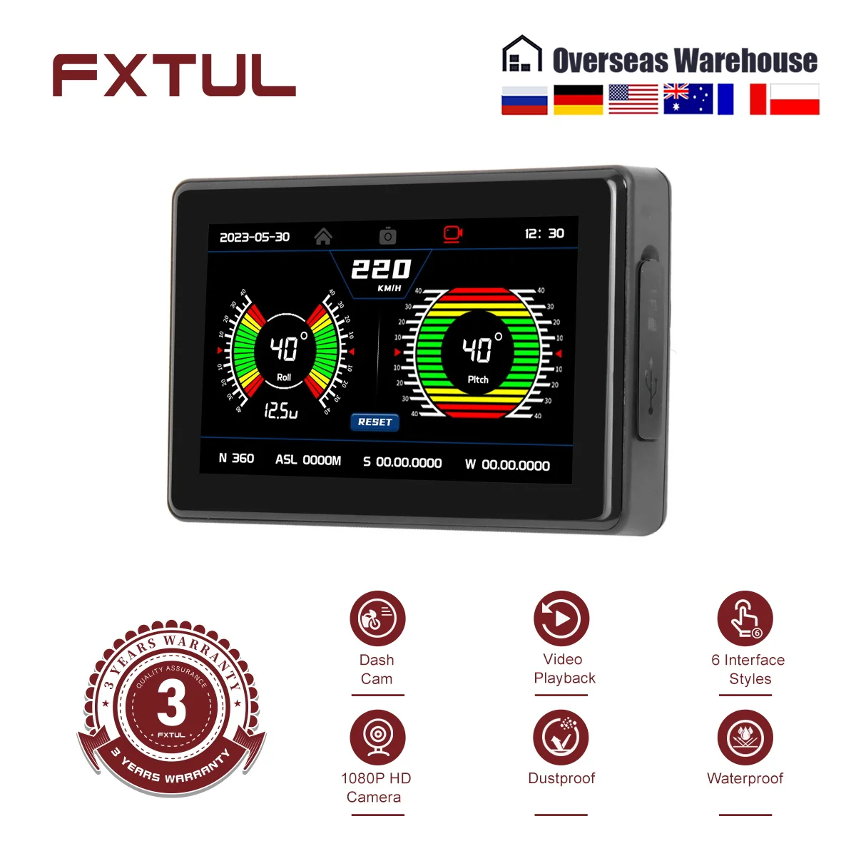 FXTUL-F6-A-HD-Screen-Motorcycle-Hud-Obd2-Dashcam-Digital-Display-GPS ...
