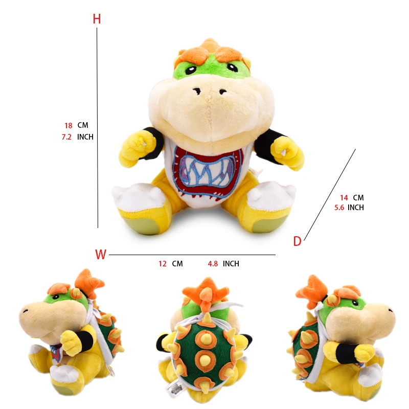 super Mario Bros Plush Toys Wonder Bowser Jr Meowser Lemmy Iggy Bowser ...