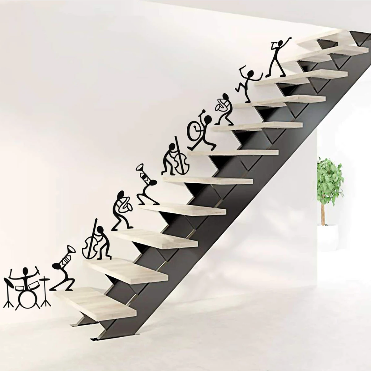 1pc-creative-music-band-wall-sticker-diy-waterproof-art-wall-decal-for ...
