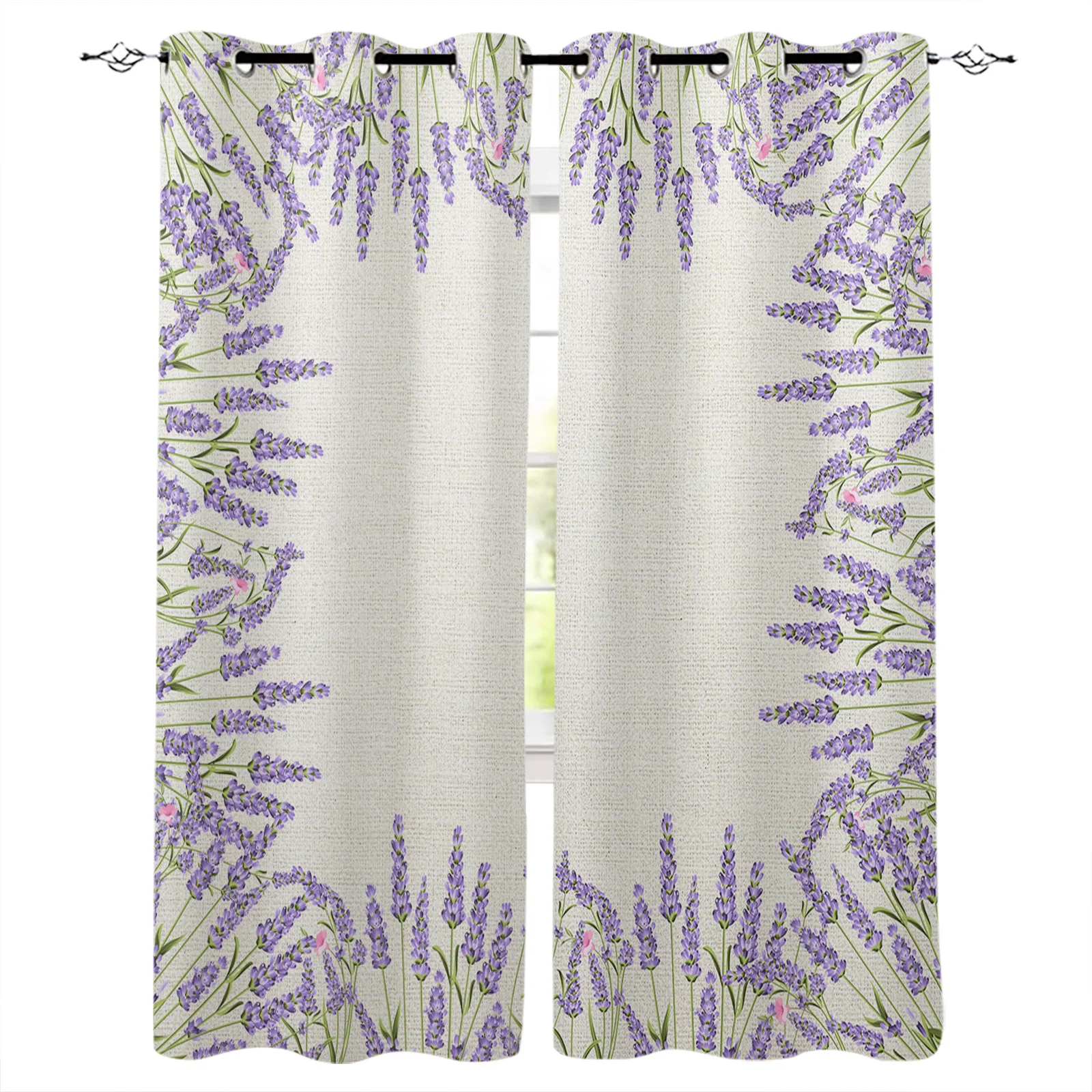 Lavender-Flower-Curtains-for-Living-Room-Kids-Bedroom-Blinds-Windows ...