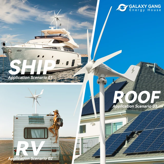 Windmill Turbine Generator Power 3000w 3kw 12v 24v 48v 6 Blades With ...