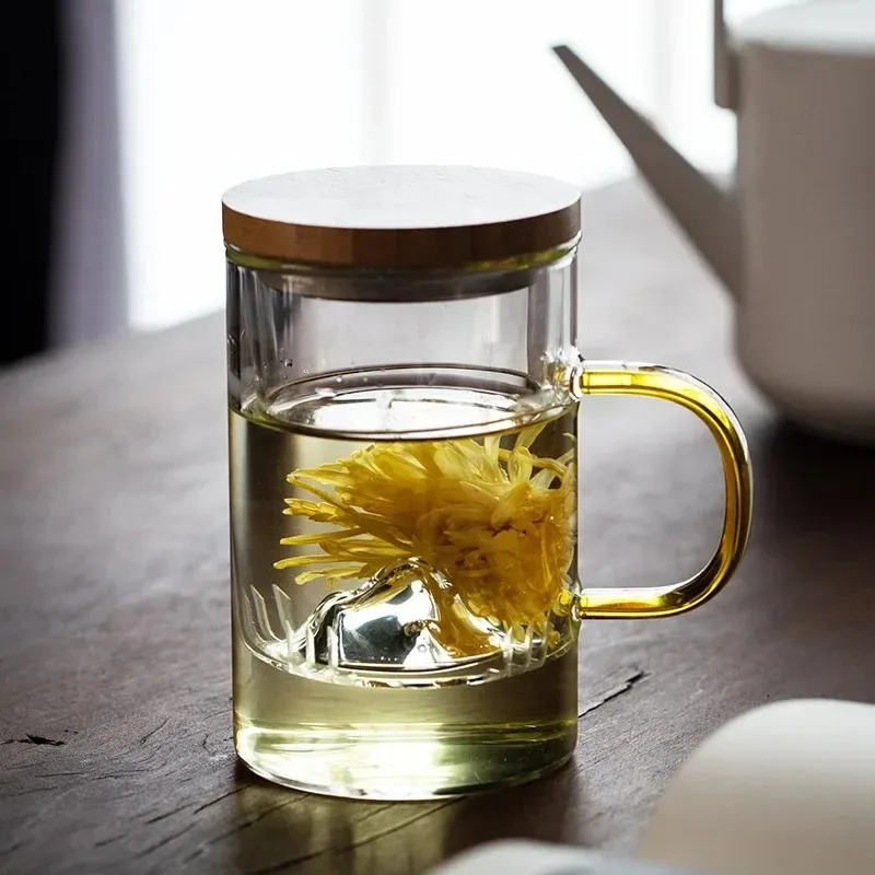Guanshan Tea Cup Three-piece Set Thickened High Borosilicate Glass Tea ...