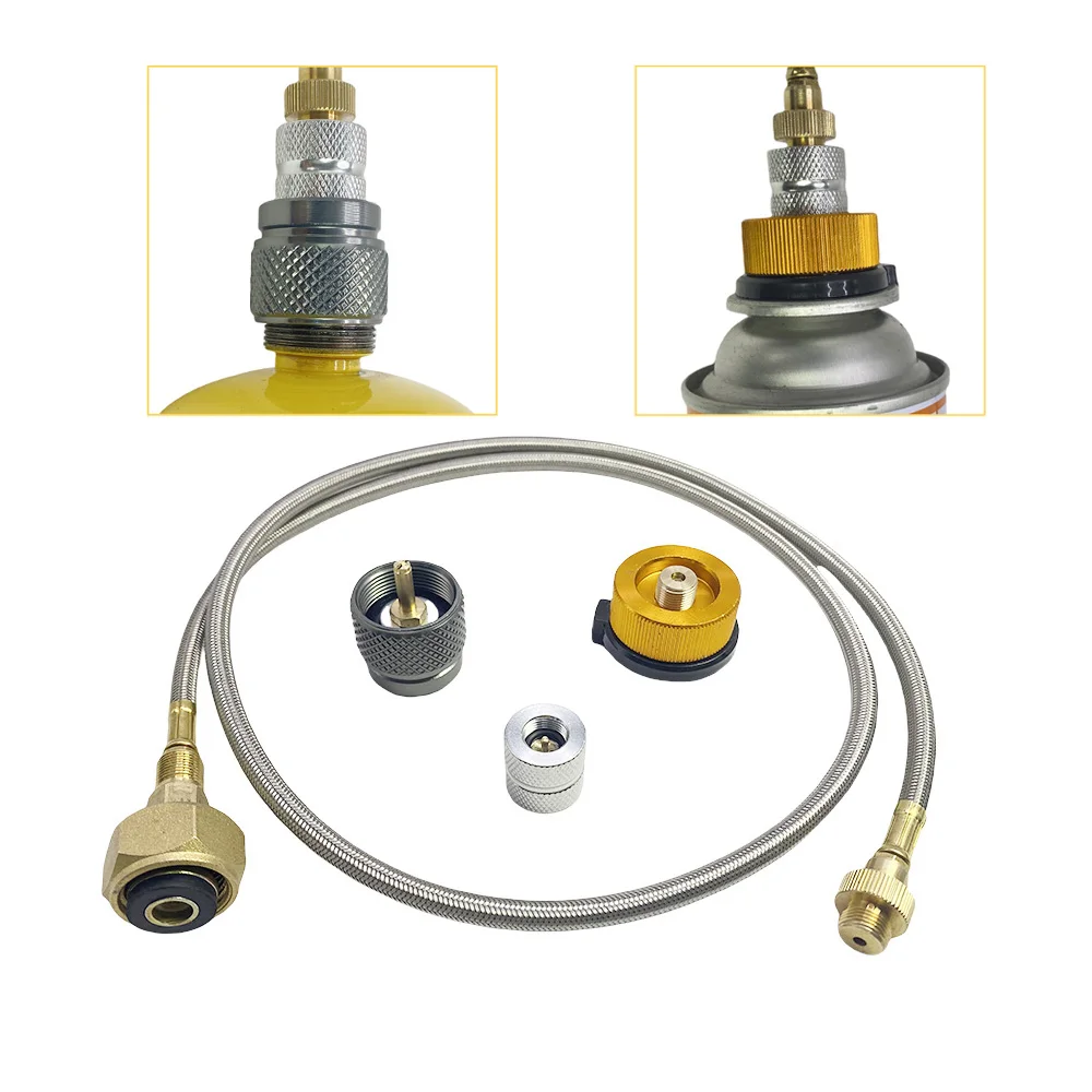 100cm Camping Gas Stove Propane Refill Adapter Gas Tank Connection Line ...
