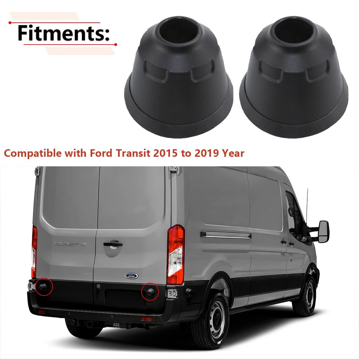 2-Pcs-Rear-Cargo-Door-Bumper-Cushion-Pad-Magnetic-Cover-Trim-For-Ford ...