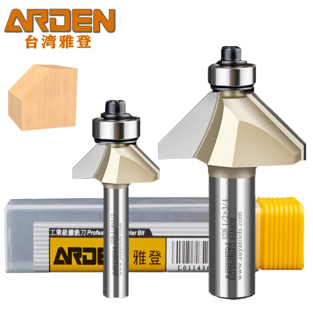 ARDEN-45-Degree-Chamfer-Router-Bit-45-Woodworking-Bevel-Trimming-Cutter ...