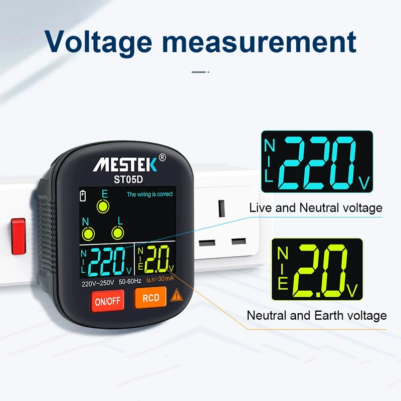 US-UK-EU-Plug-Digital-Outlet-Socket-Smart-LCD-Voltage-Phase-Detector ...