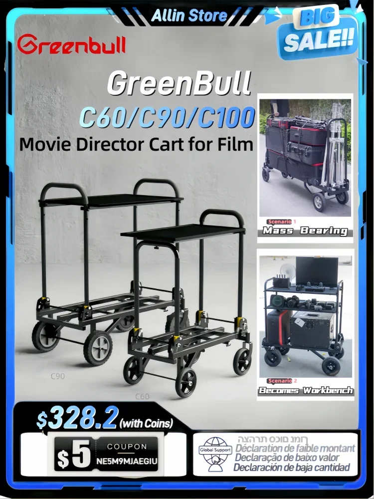 Greenbull-C60-C90-C100-Movie-Director-Cart-for-Film-Video-Max-Load ...