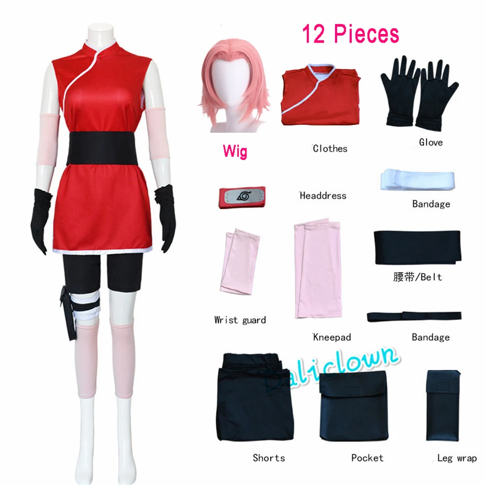 Haruno-Sakura-Cosplay-Shippuden-Anime-Costume-Wig-Women-Girls-Skirt ...