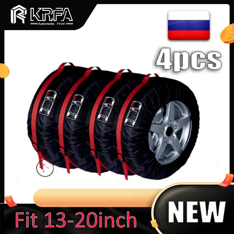 4Pcs/Lot Car Spare Tire Cover Case Polyester Auto Wheel Tires Storage ...