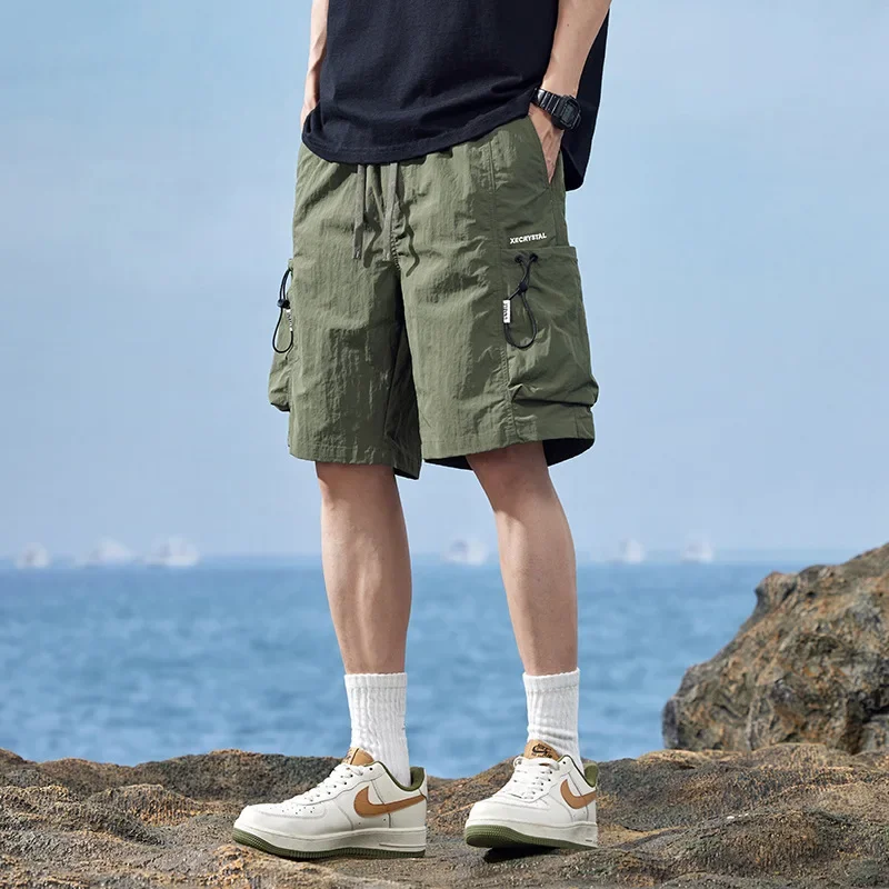 American-Functional-Tooling-Shorts-Men-s-Summer-Ice-Silk-Thin-Casual ...