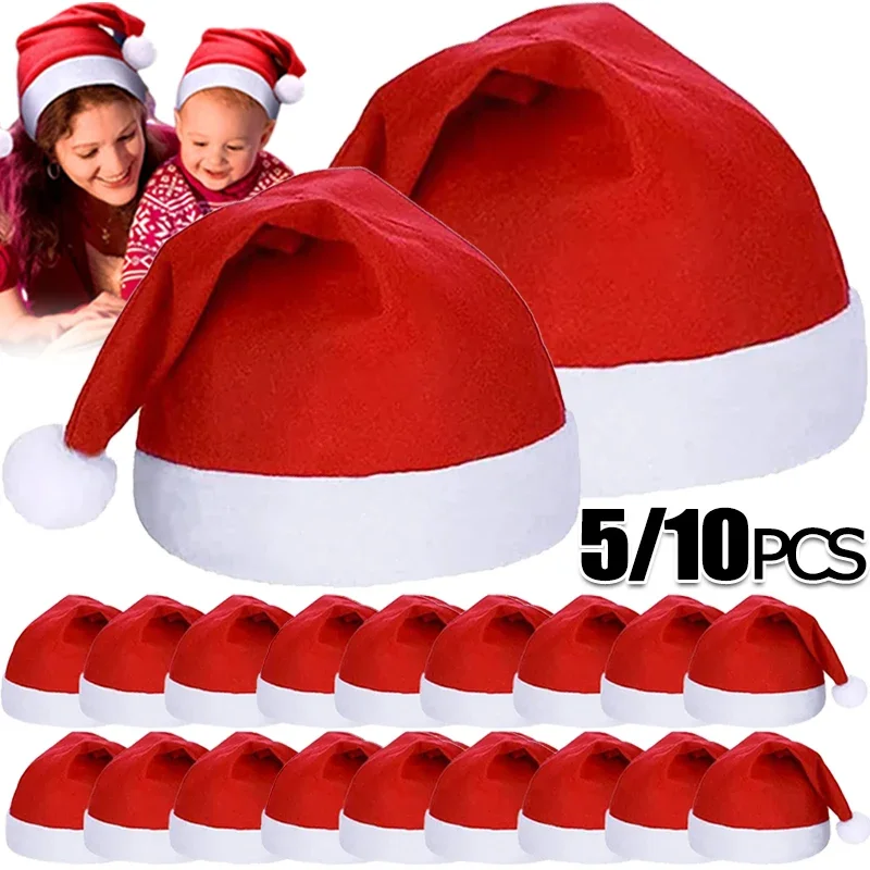 10-1Pcs-Christmas-Hats-for-Unisex-Adult-Kids-New-Year-Merry-Christmas ...