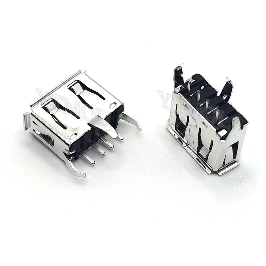 2-10pcs-A-Type-Flat-Angle-180-Degree-Female-USB-PCB-Connector-Socket ...