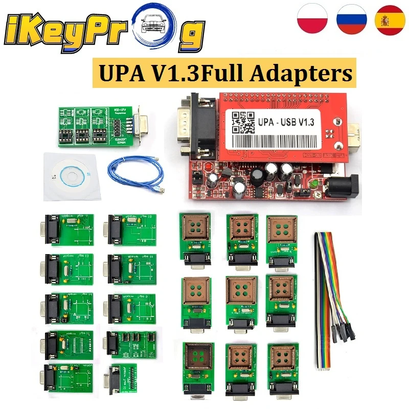 UPA USB Prog Serial Programmer V1.3 narzędzie diagnostyczne z pakietem pełny Adapter AUTO ECU ...