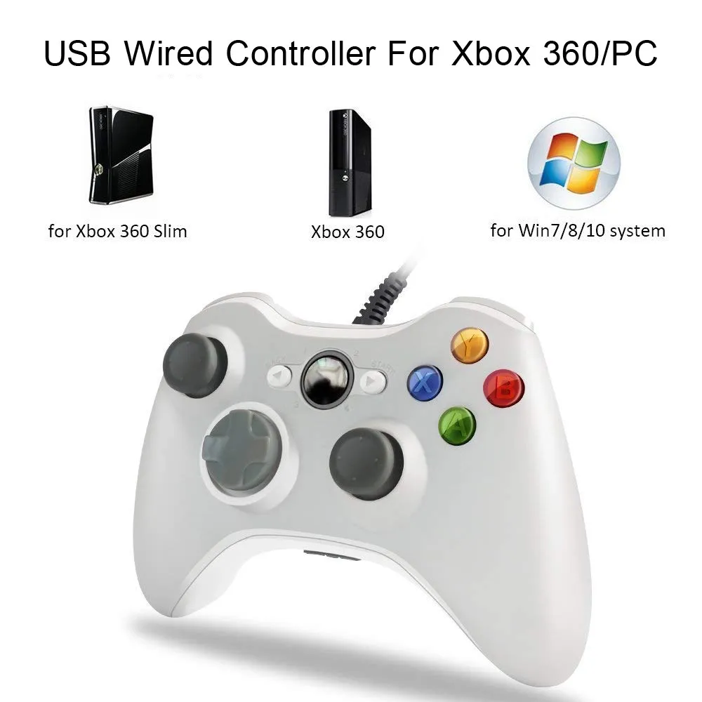 Xbox 360 유선 게임 패드 지원 Win7/8/10 시스템 XBOX360 슬림/팻 콘솔 USB PC 게임 컨트롤러 용 제어 조이스틱 조이패드|controle ...