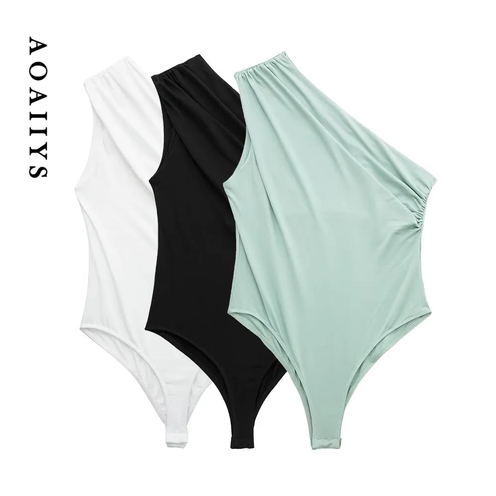 Aoaiiile-Costumes-de-batterie-asym-triques-fronc-s-pour-femmes-Lingerie-sexy-Bretelles-larges-en ...