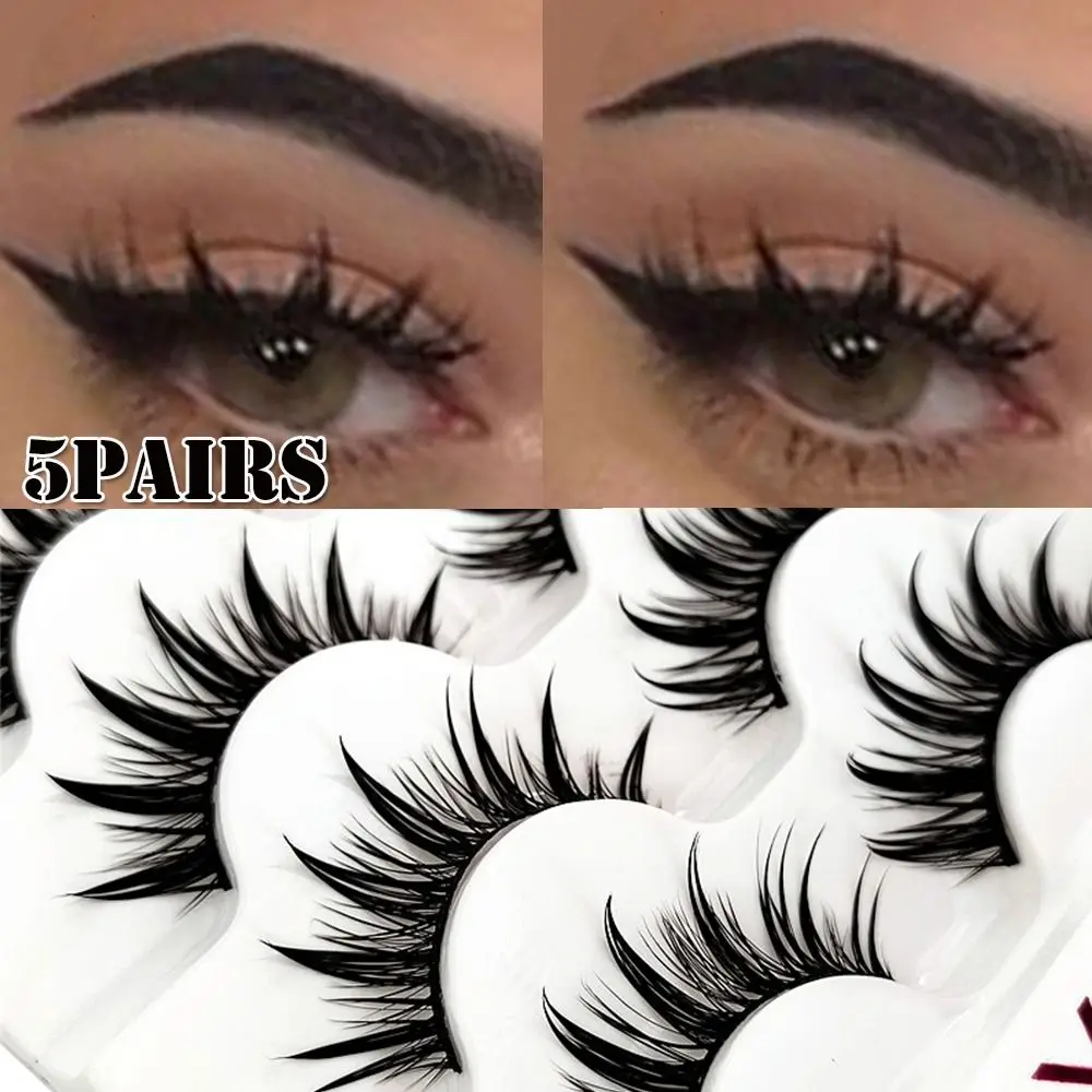 5-Pairs-Wet-Eyelashes-3D-Faux-Mink-Eyelashes-Thai-Eyelashes-Handmade ...