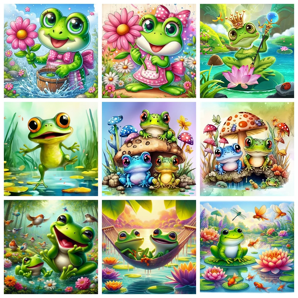 5D-DIY-Diamond-Cute-Funny-Frogs-Painting-Mosaic-Kits-Watercolor-Crown ...