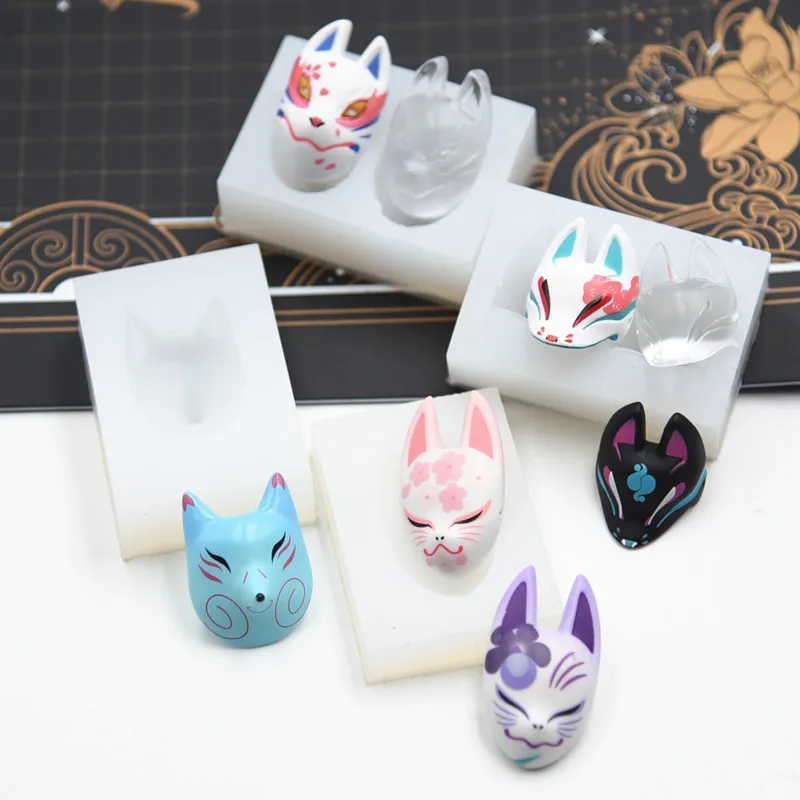 Fox-Mask-Clay-Mold-DIY-Epoxy-Resin-UV-Glue-Silicone-Mold-for-Keychain ...