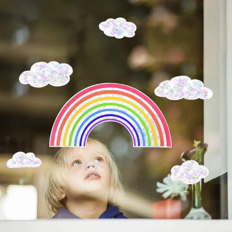 Colorful-Rainbow-Sun-Catcher-Window-Glass-Stickers-Wall-Decals-Home ...