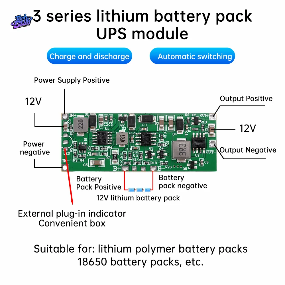 DC-12V-Charging-Module-for-18650-Lithium-Battery-UPS-Voltage-Converter ...