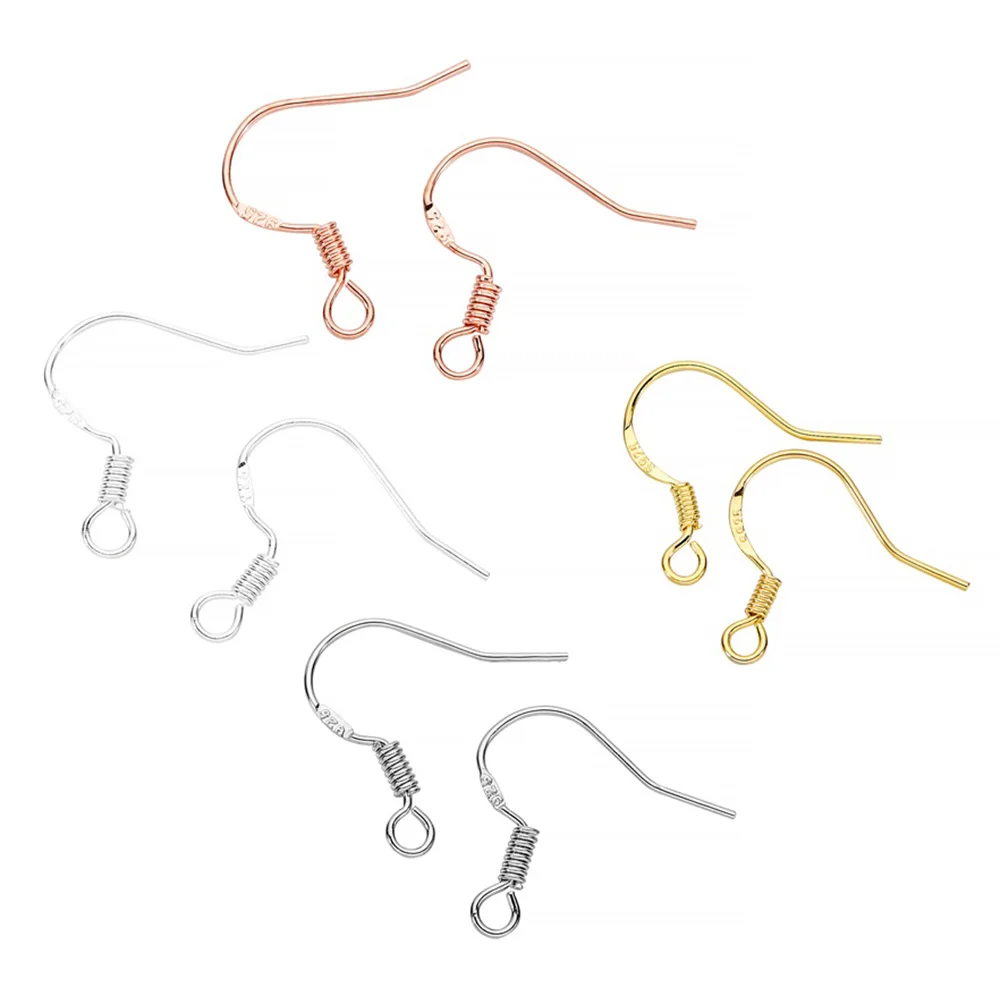 50-100-200Pcs-Earrings-Carven-925-Silver-Color-Copper-Ear-Wires ...